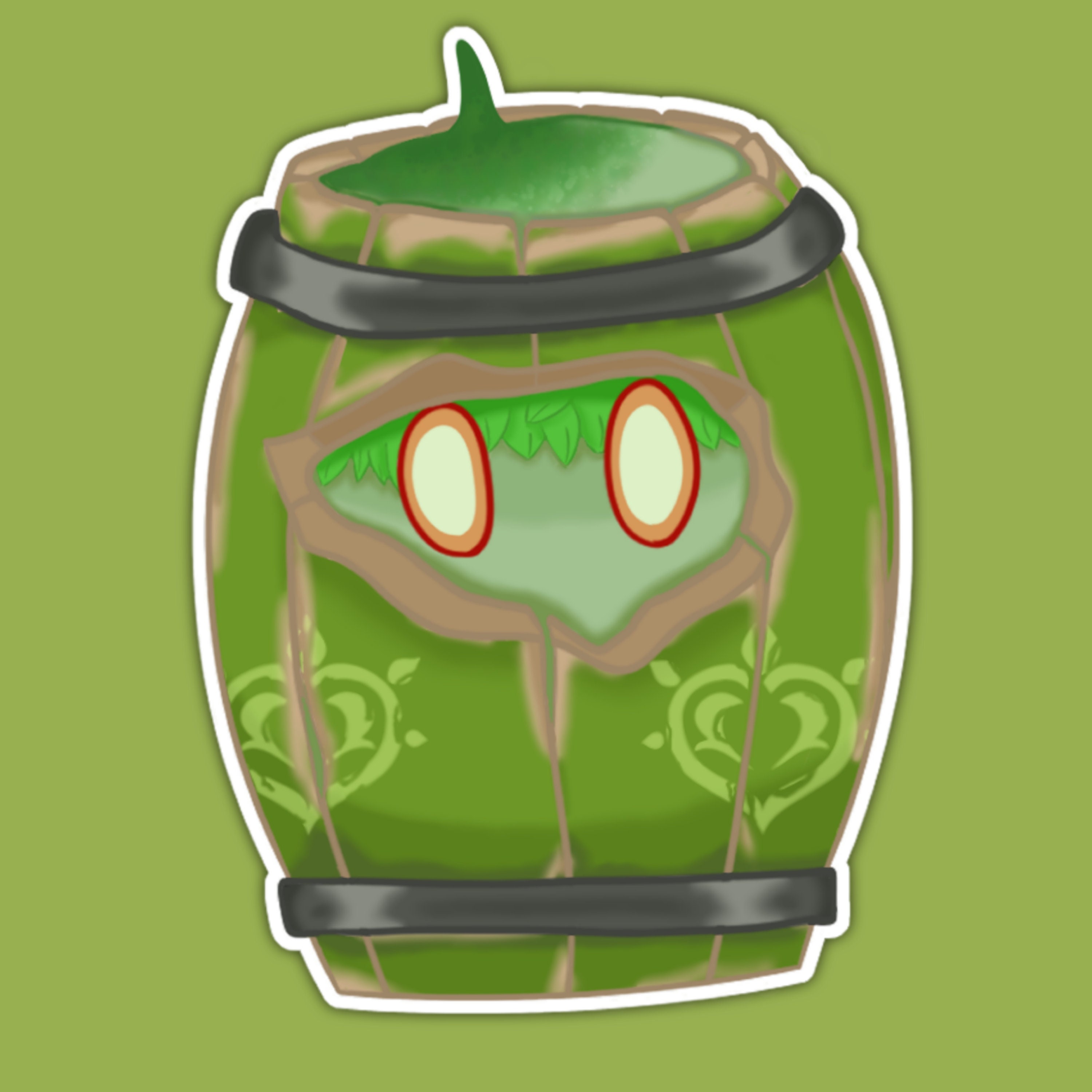 Genshin Impact Bomb Barrel Pyro Cryo Dendro Electro Diecut - Etsy