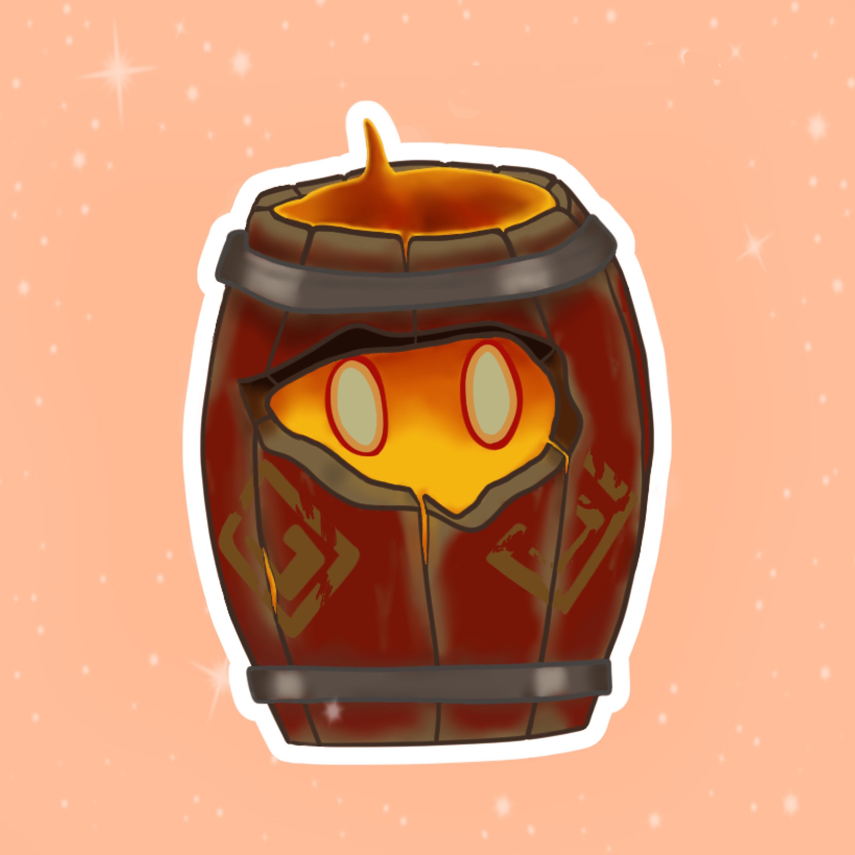 Genshin Impact Bomb Barrel Pyro Cryo Dendro Electro Diecut - Etsy