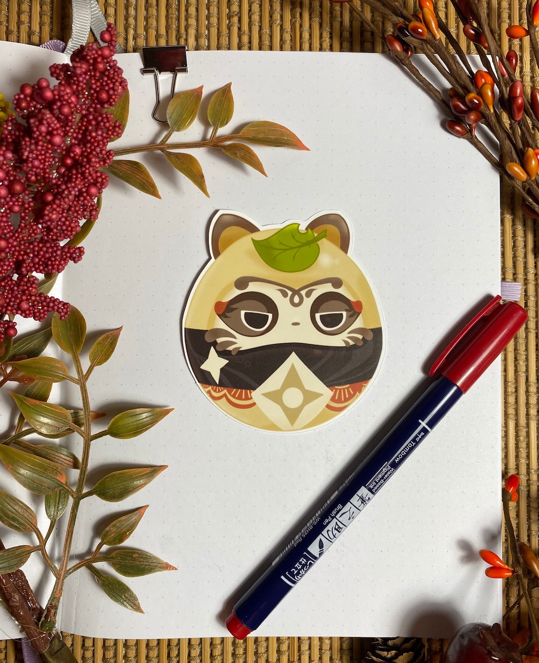 Genshin Impact Muji Muji Daruma Sayu Diecut Glossy Vinyl Sticker - Etsy