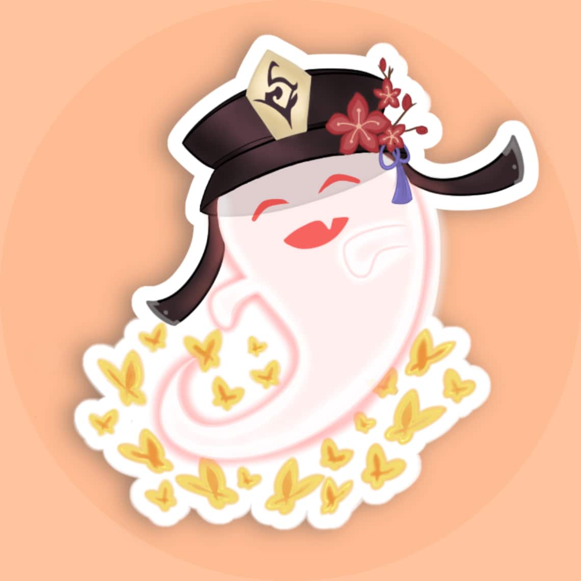 Genshin Impact Hu Taos Ghost Glossy Vinyl Sticker - Etsy