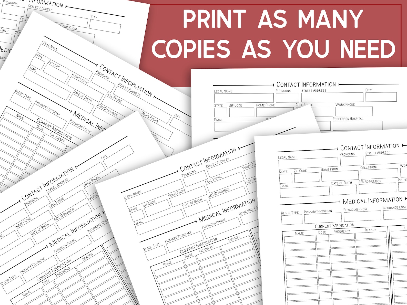 Printable Emergency Medication and Allergy Information Binder Page ...