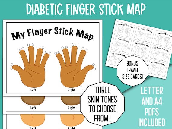 Printable Diabetic Finger Stick Chart Kid's Blood Sugar - Etsy
