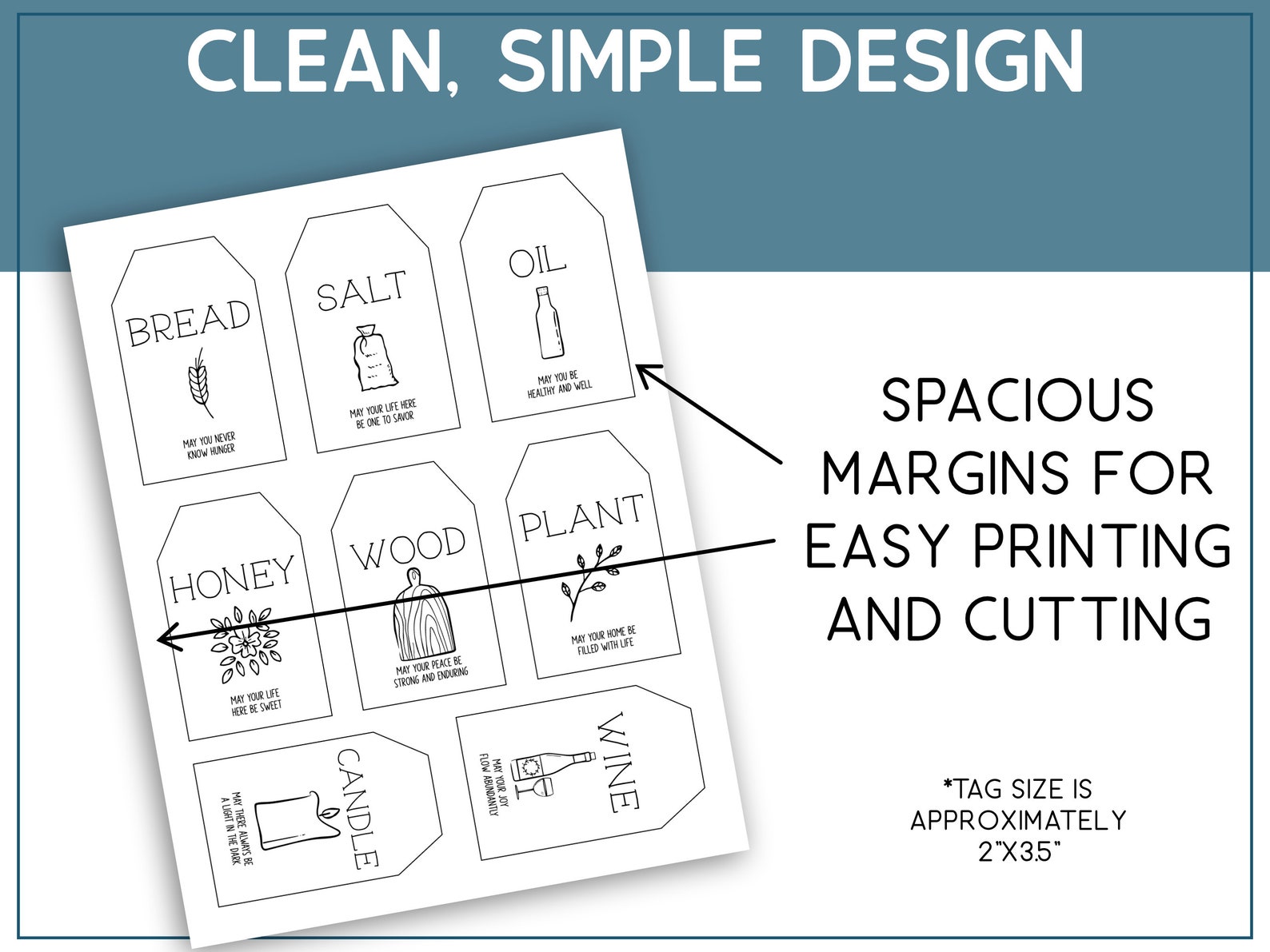 Printable Housewarming Gift Tags, Home Blessing Tags, New Home Hamper ...