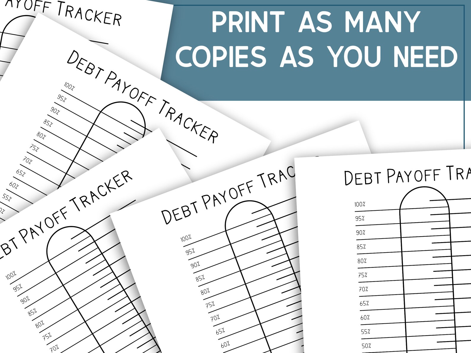 Debt Payoff Tracker Printable, Debt Thermometer Tracker, PDF Debt ...