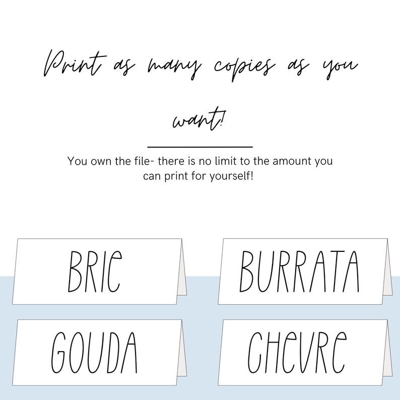 Printable Cheese Plate Labels, Charcuterie Party Tent Tags, Cheese ...