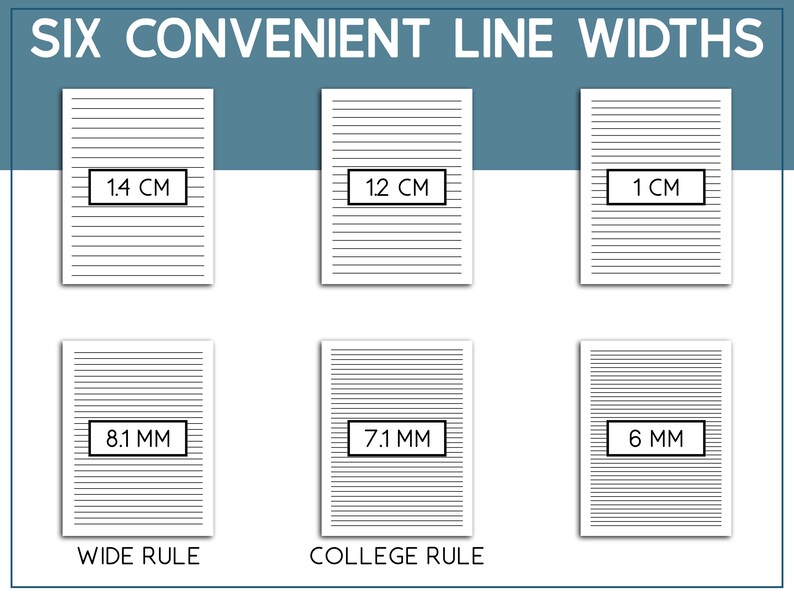 Printable Lined Paper, Printable Note Paper, Digital Journal Paper ...