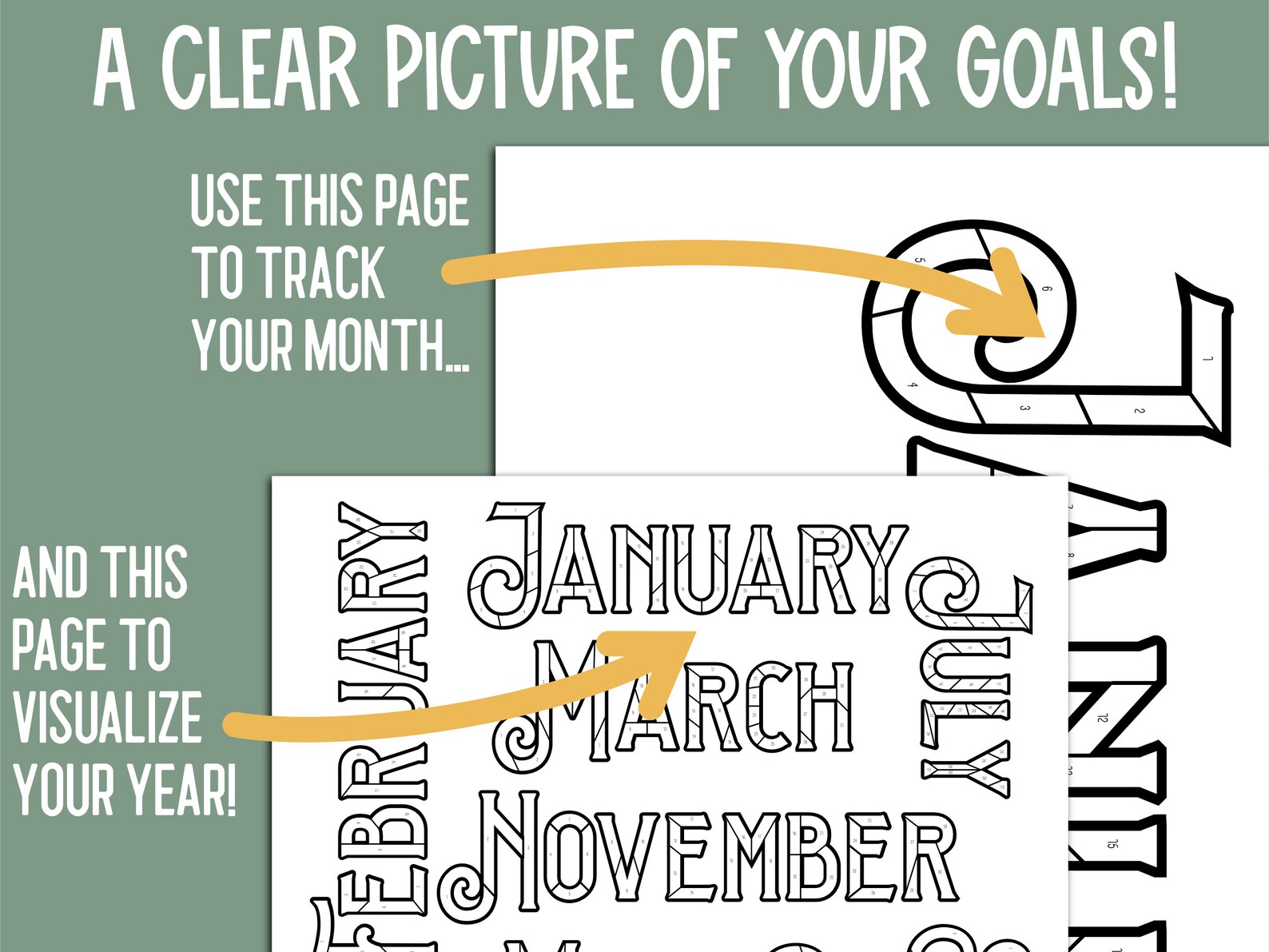 Monthly Color in Habit Tracker, Annual Exercise Tracking, Daily ...