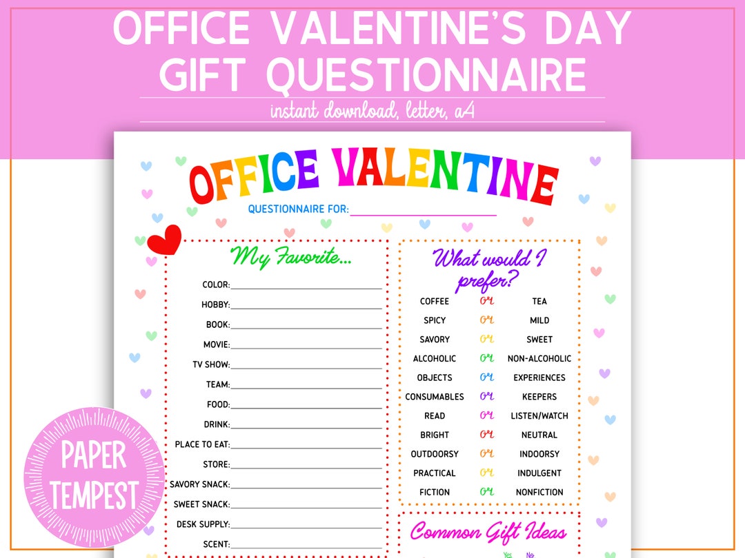 Printable Office Valentine's Day Gift Exchange - Etsy