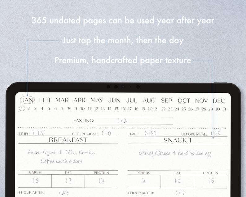 Digital Diabetes Log Book Blood Sugar Glucose Tracker - Etsy