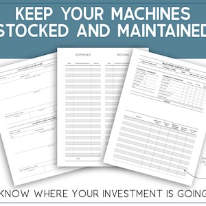 Printable Vending Machine Business Bundle, Vending Machine Inventory ...