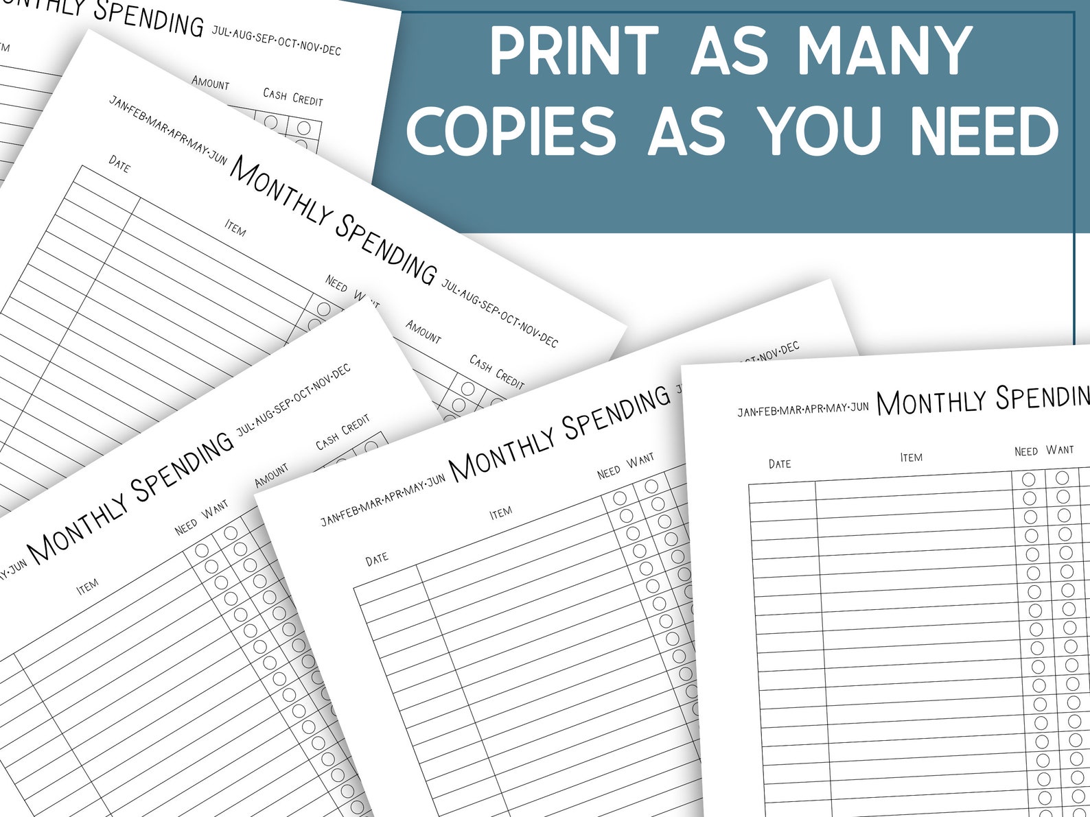 Printable Monthly Spending Tracker Printable Spending Log - Etsy