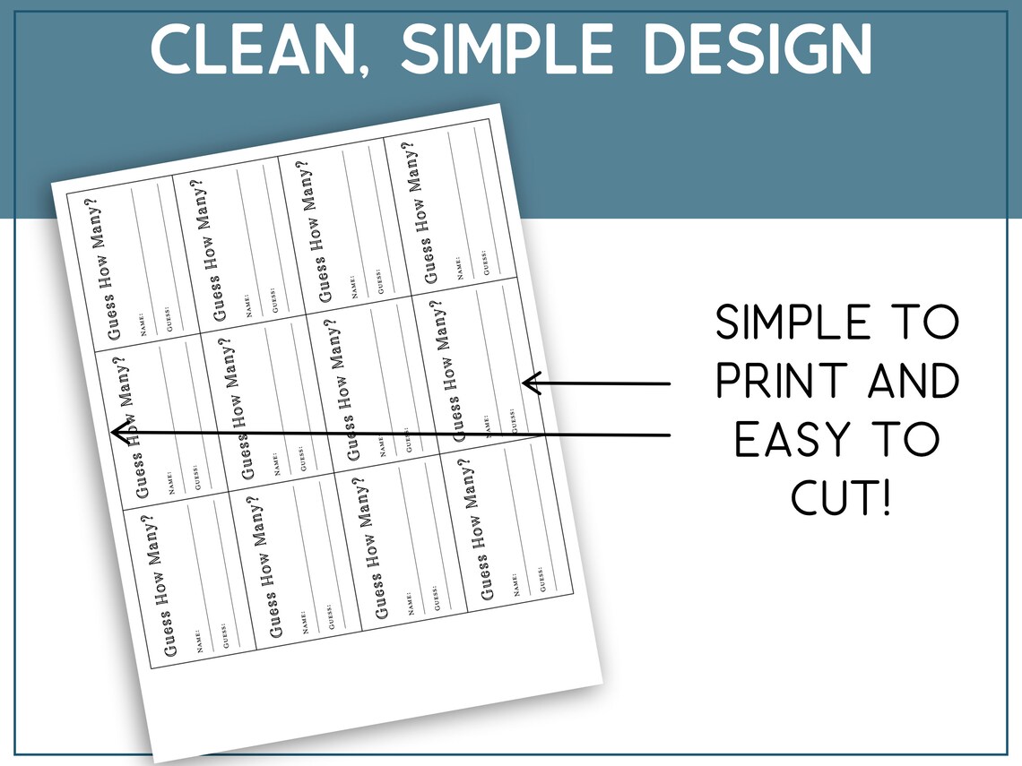 Printable Guess How Many Tickets Template, Guessing Game Entry Slips ...