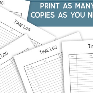Printable Time Log Tracker, Printable Time Sheet Tracker, Timesheet ...