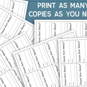 Printable Guess How Many Tickets Template, Guessing Game Entry Slips ...