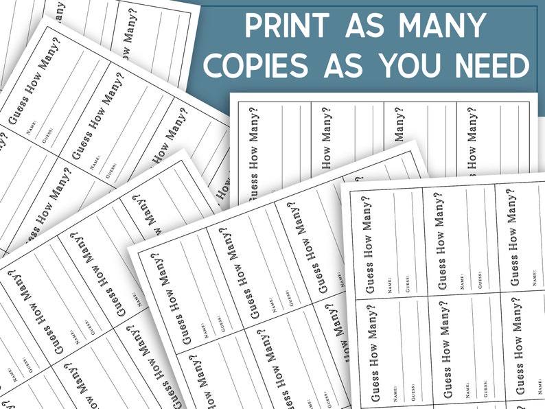 Printable Guess How Many Tickets Template, Guessing Game Entry Slips ...