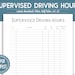 Printable Supervised Driving Hours Log, Student Driver Driving Tracker ...