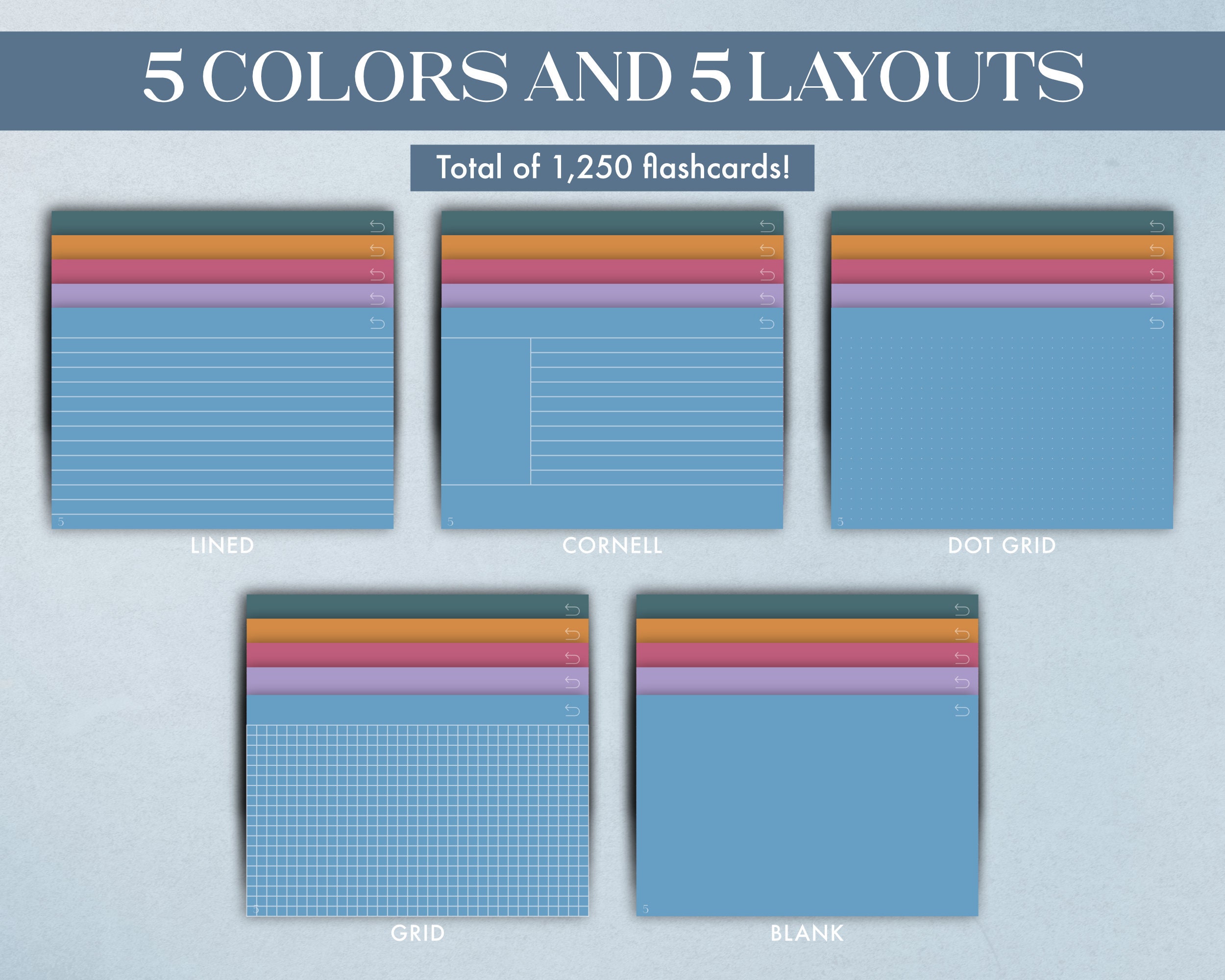 Jewel Tone Digital Flashcards for Goodnotes and Notability, Hyperlinked ...