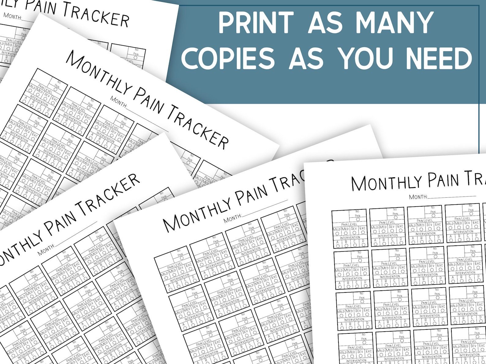 Chronic Pain Tracker Printable Pain Journal Pain Calendar - Etsy