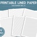 Printable Lined Paper, Printable Note Paper, Digital Journal Paper ...