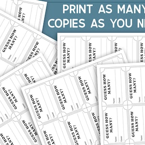Printable Guess How Many Tickets Template, Guessing Game Entry Slips ...