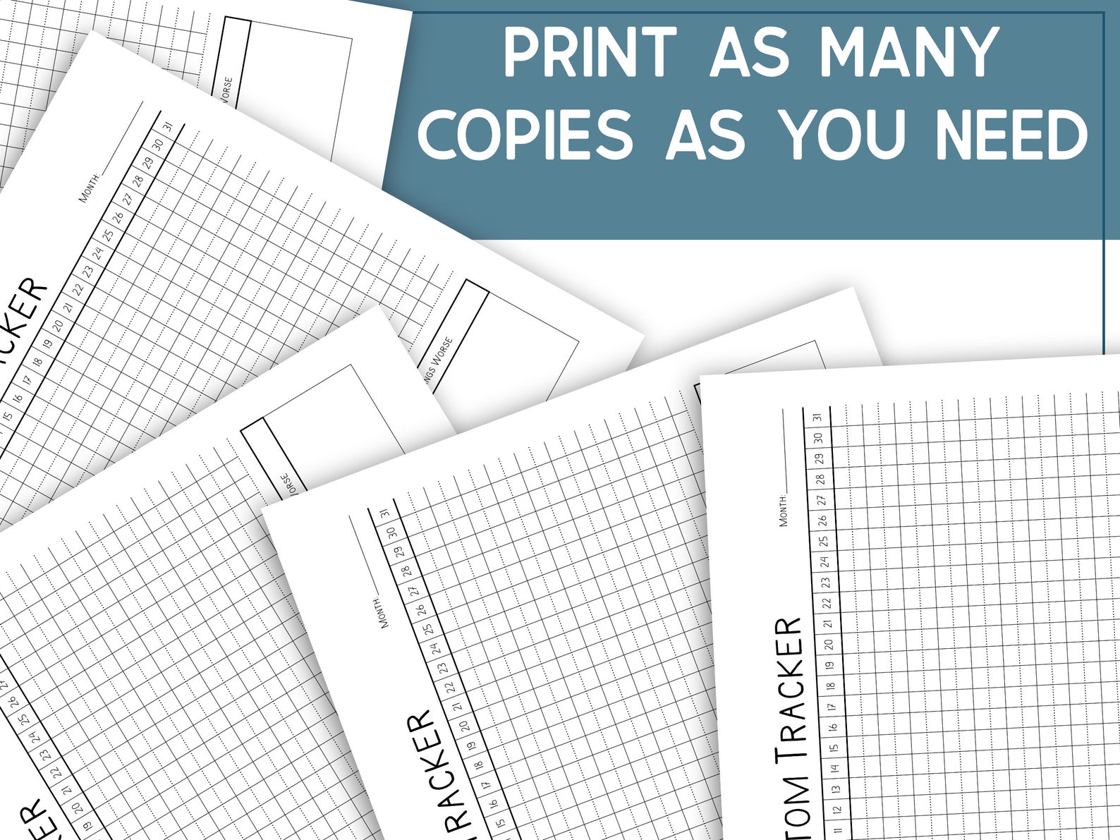 Monthly Symptom Tracker Printable, Symptom Journal, Monthly Pain ...