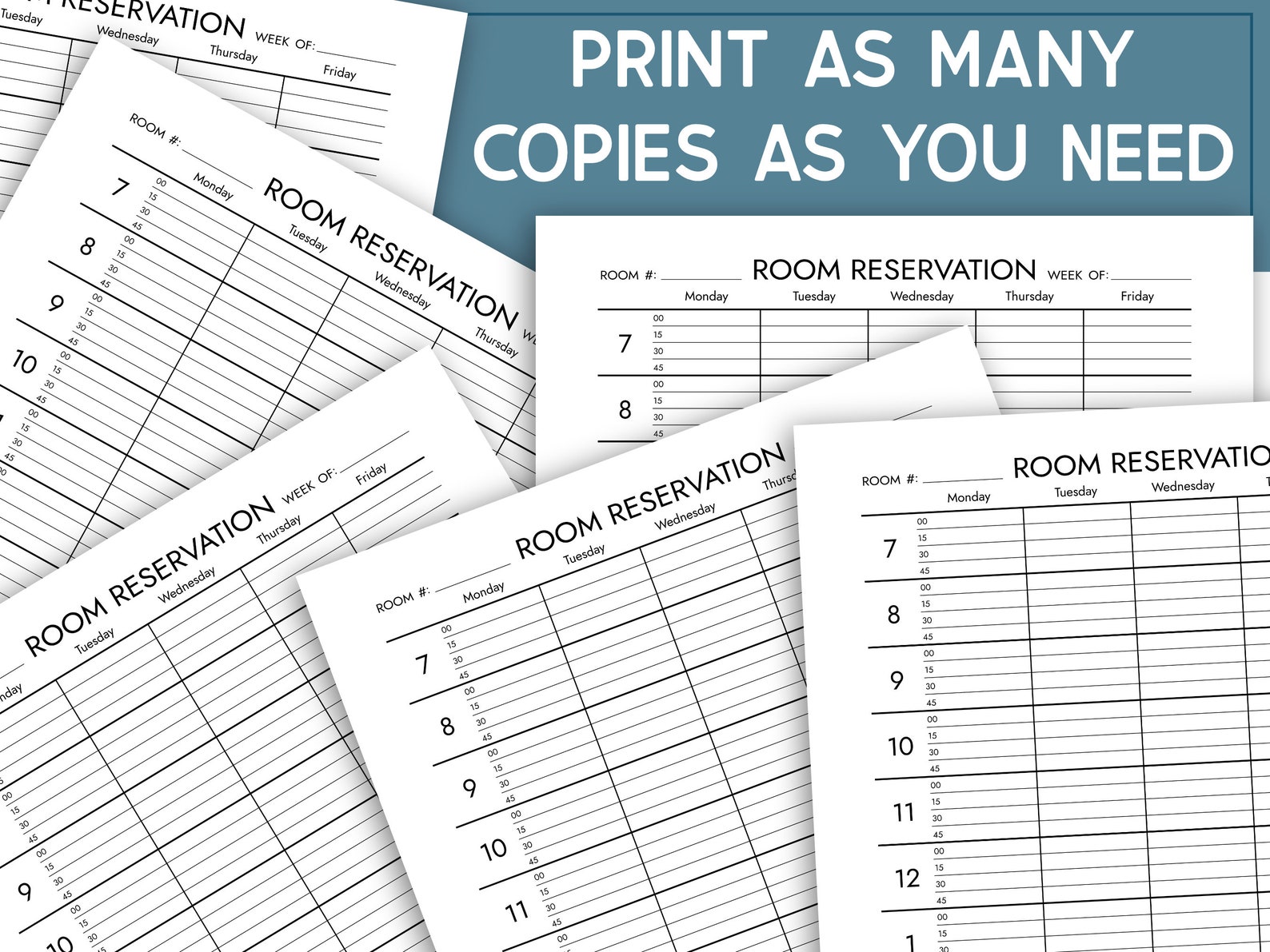 Printable Room Reservation PDF, Conference Room Reservation Page ...