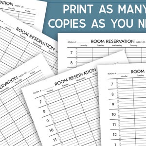 Printable Room Reservation PDF, Conference Room Reservation Page ...