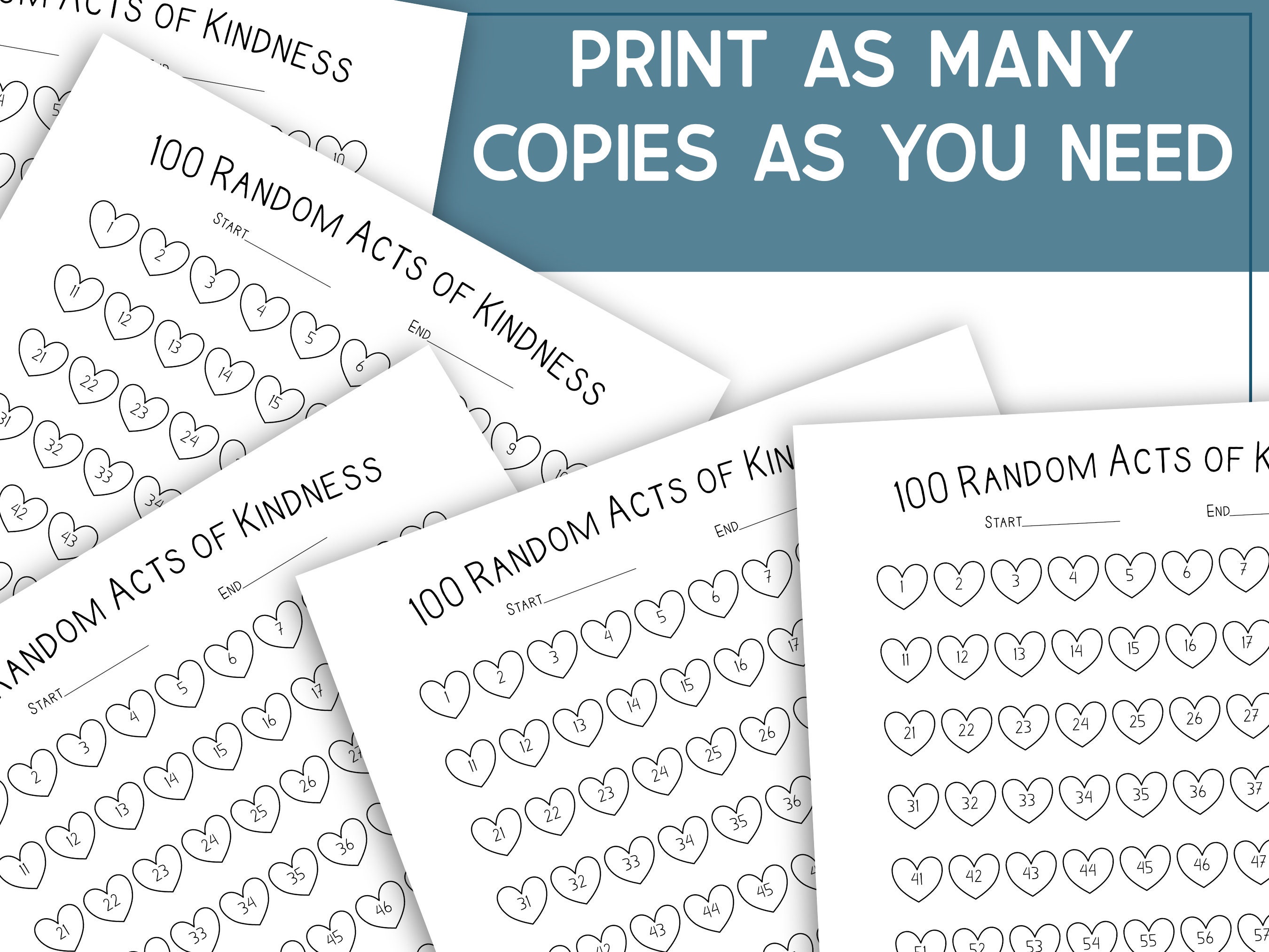 Random Acts of Kindness Printable Tracker, Acts of Kindness Tracker ...