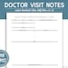Printable Doctor Visit Notes, Doctor Appointment Log, Specialist ...