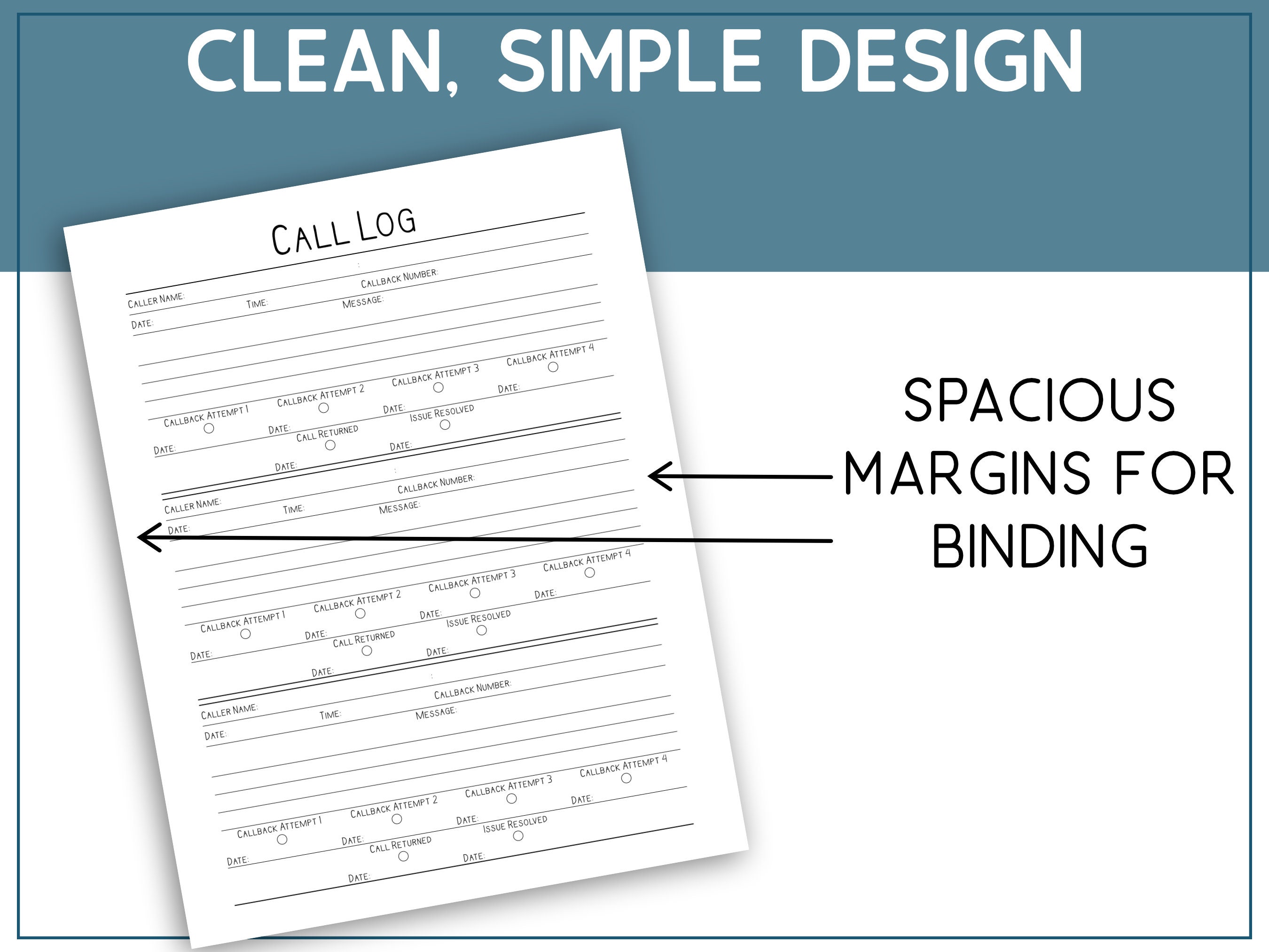 Printable Call Log, Communication Log, Missed Call Template, Follow up ...