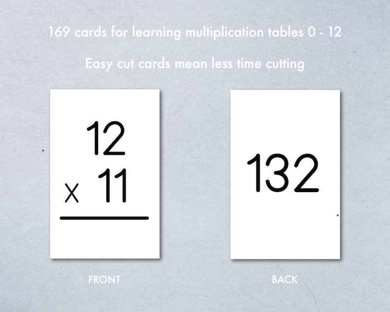 Printable Multiplication Flashcards Math Drills Flash Cards - Etsy