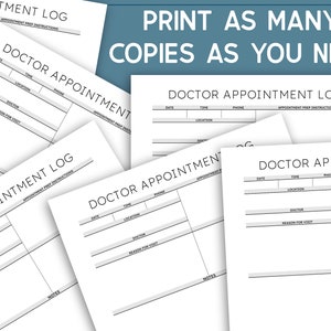 Printable Doctor Visit Notes, Doctor Appointment Log, Specialist ...