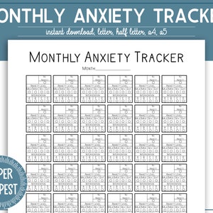 Anxiety Tracker Printable, Anxiety Journal, Panic Attack Tracker ...