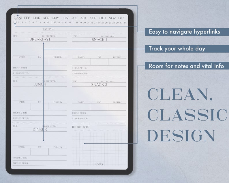 Digital Diabetes Log Book Blood Sugar Glucose Tracker - Etsy