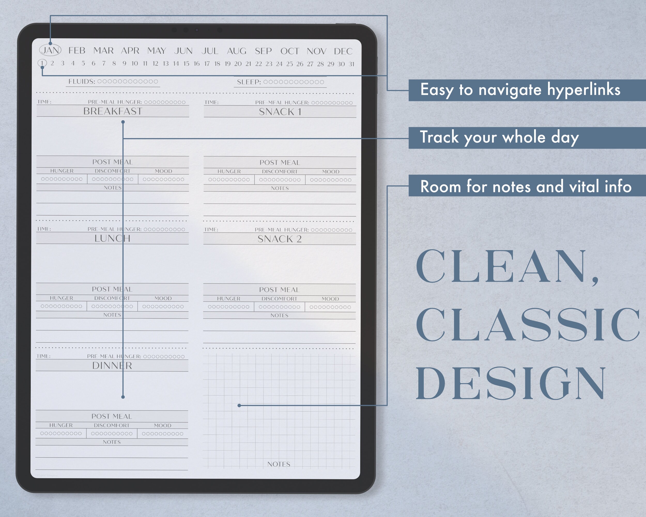 Digital Daily Food and Symptoms Log, Meal and Symptom Tracker, Chronic ...