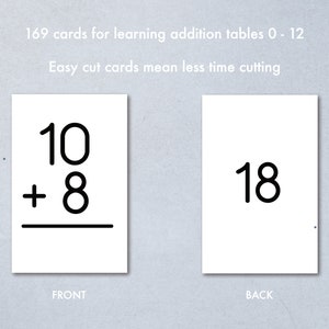 Printable Addition Flashcards, Adding Math Drills Flash Cards, Learning ...