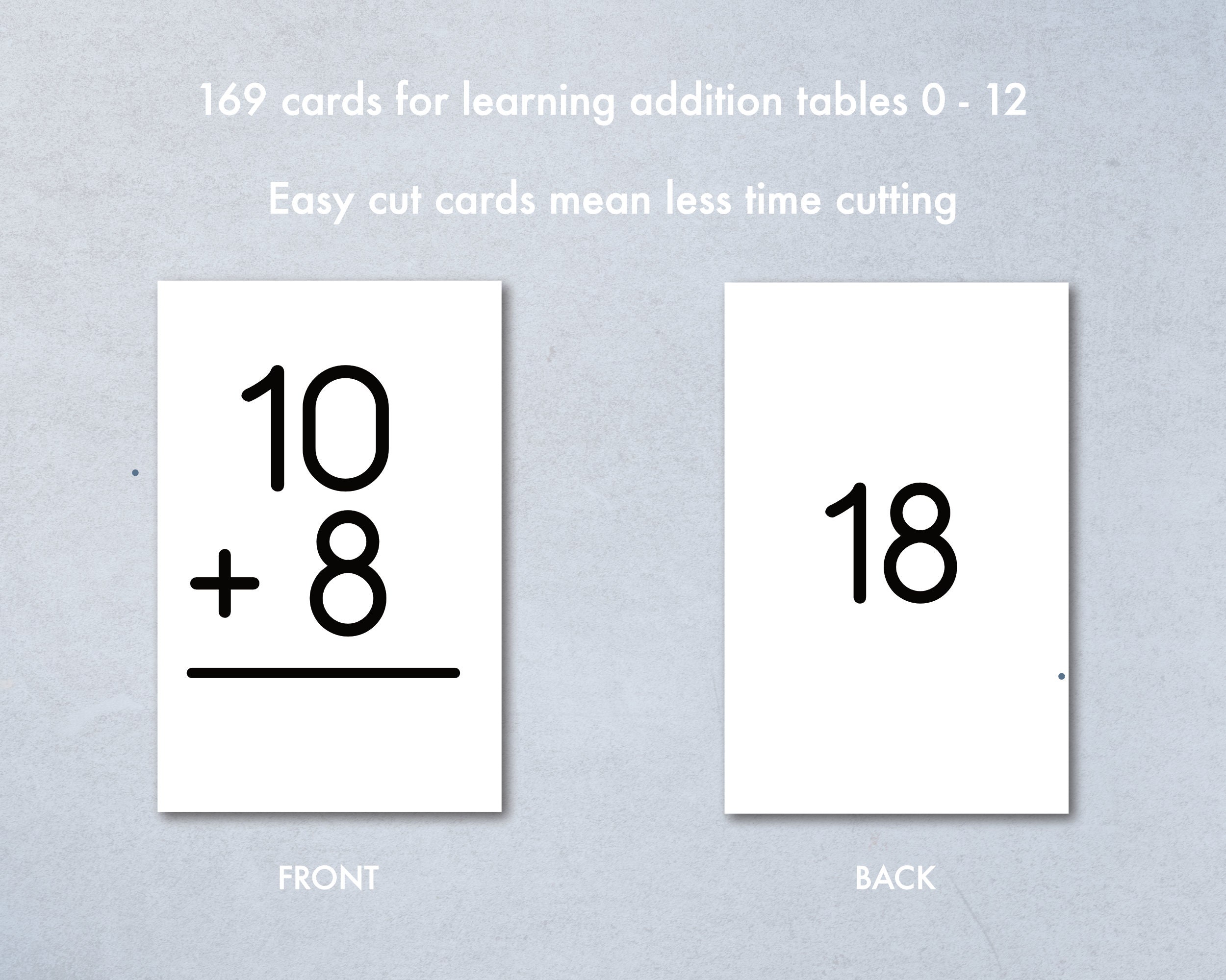 Printable Addition Flashcards Adding Math Drills Flash Cards - Etsy