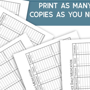 Weekly Twice Daily Medication Tracker Printable, Medication List, Pill ...