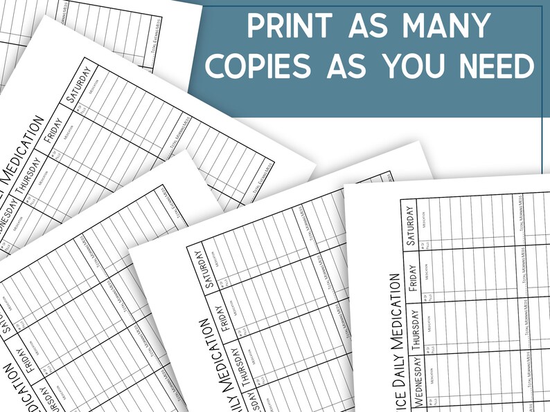 Weekly Twice Daily Medication Tracker Printable, Medication List, Pill ...