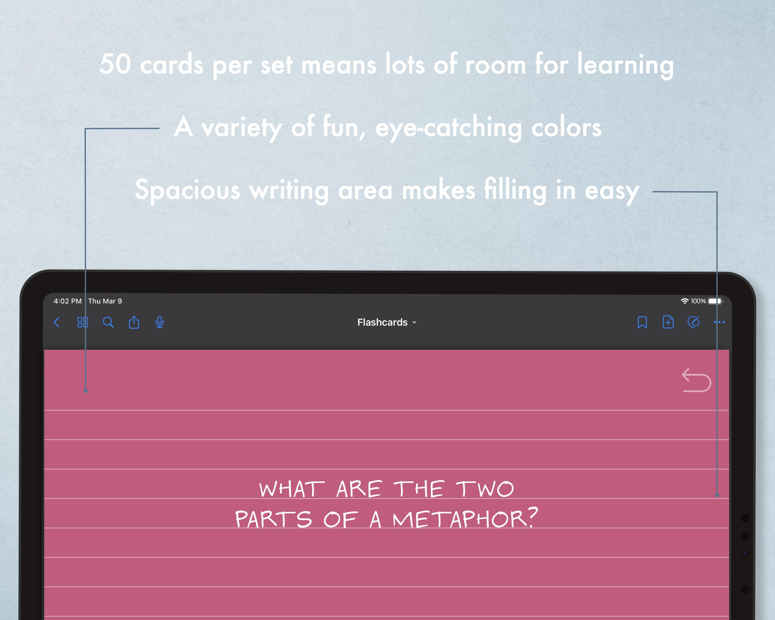 Jewel Tone Digital Flashcards for Goodnotes and Notability, Hyperlinked ...
