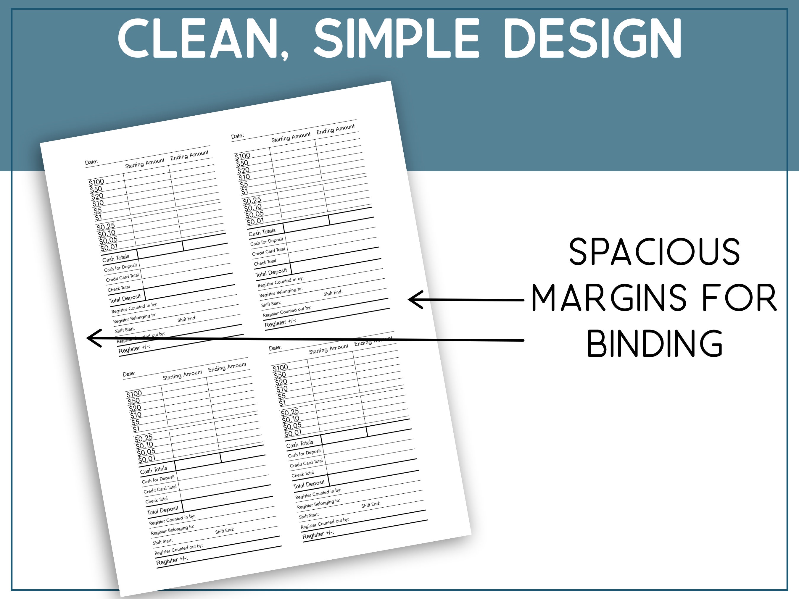 Printable Cash Register Balance Log Cash Drawer - Etsy Australia