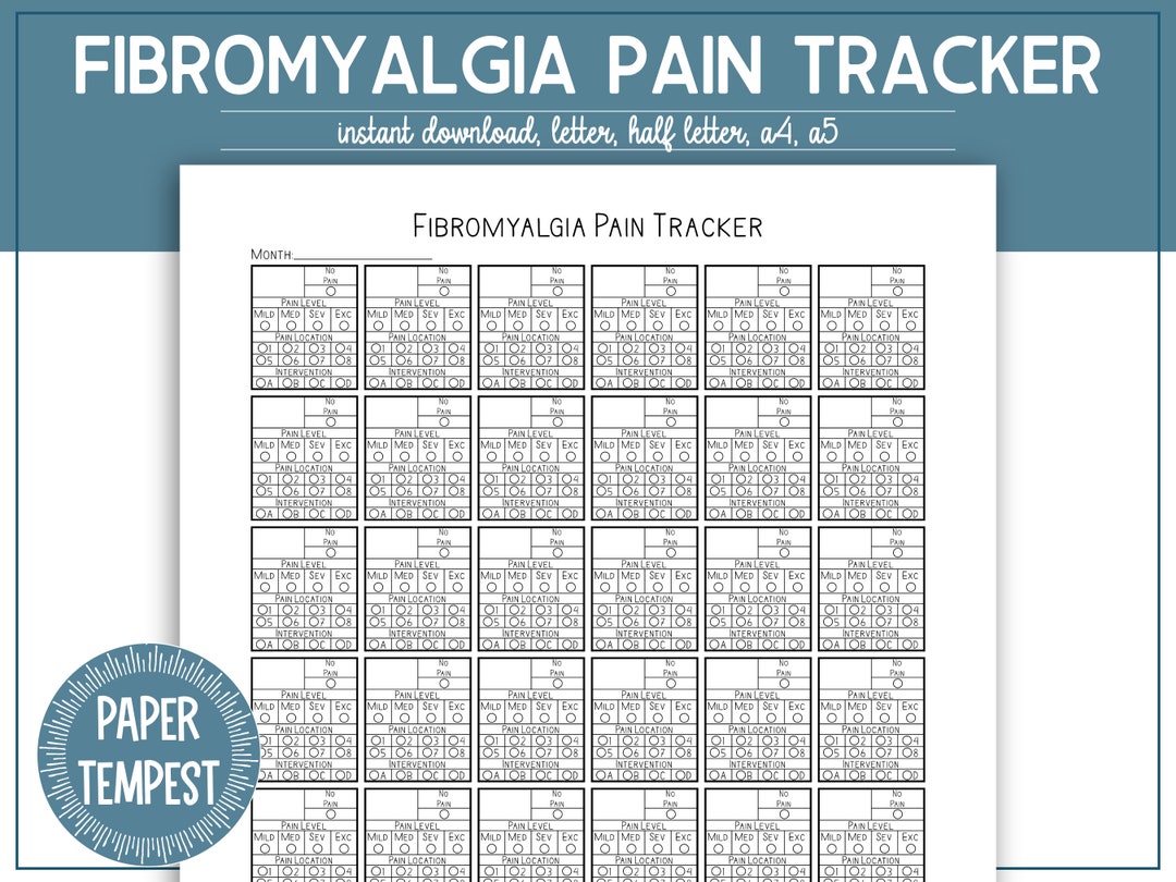 Fibromyalgia Tracker Printable, Fibromyalgia Pain Journal, Pain ...