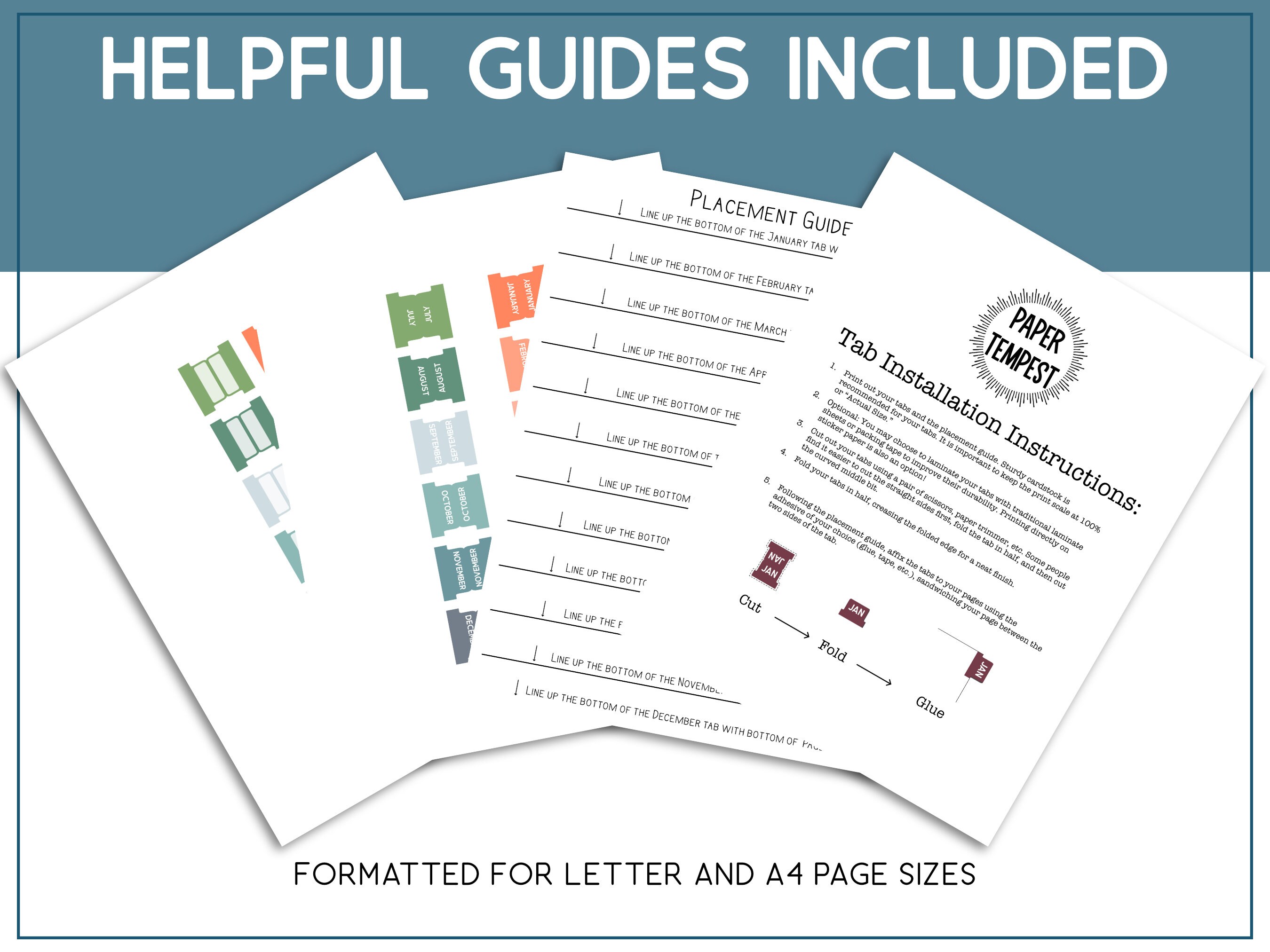 Printable Planner Tabs Rainbow Binder Divider Tabs Cute - Etsy