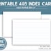 Printable 4x6 Index Cards, Printable Lined Index Cards, Unruled Blank ...