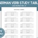 Printable German Verb Table Practice, German Verb Conjugation Worksheet ...