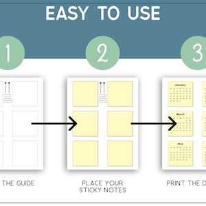 Printable 2025 Calendar Sticky Note Template, Planner Sticky Notes, 3 ...