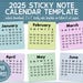 Printable 2025 Calendar Sticky Note Template, Planner Sticky Notes, 3 ...