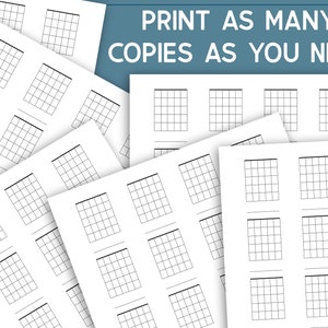 Printable Guitar Chord Chart, Blank Chord Chart PDF for Students, Blank ...