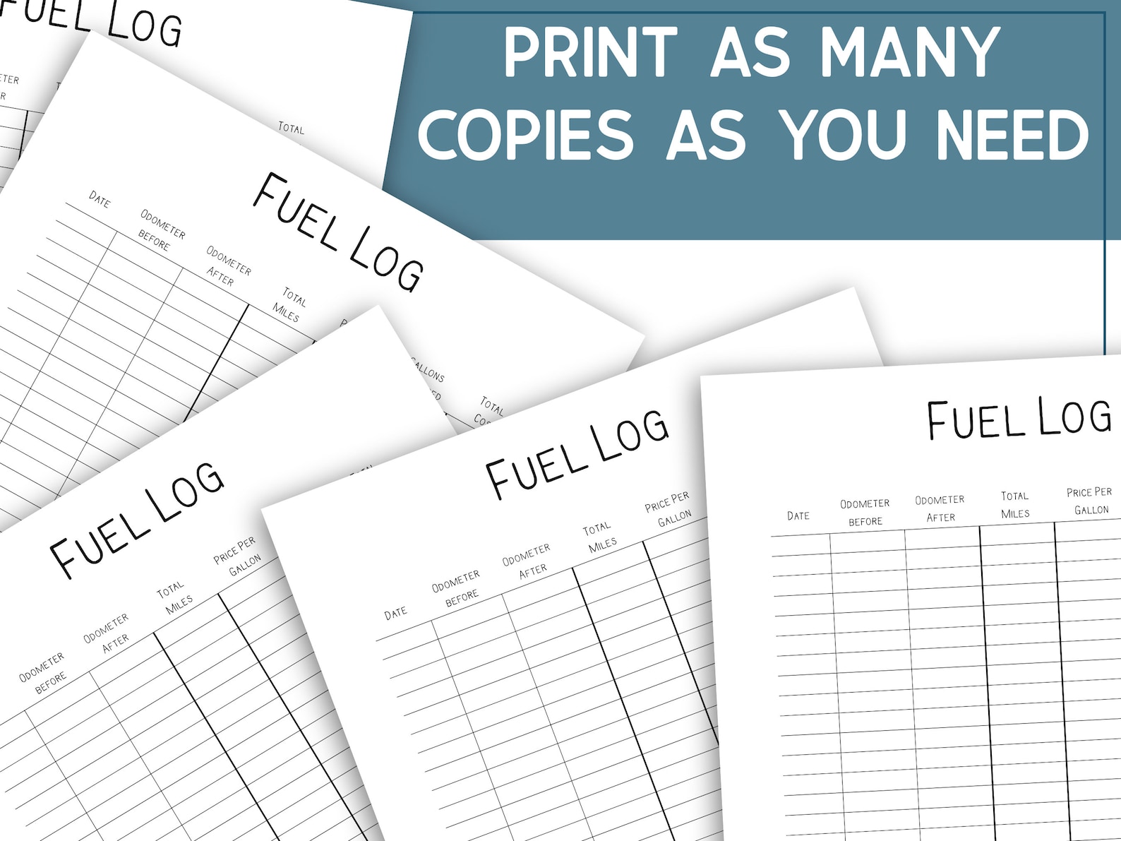 Printable Fuel Log Tracker, Gas Tracker Printable, Gas Price Tracker ...