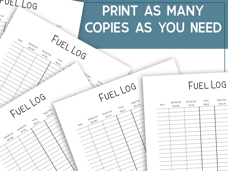Printable Fuel Log Tracker, Gas Tracker Printable, Gas Price Tracker ...